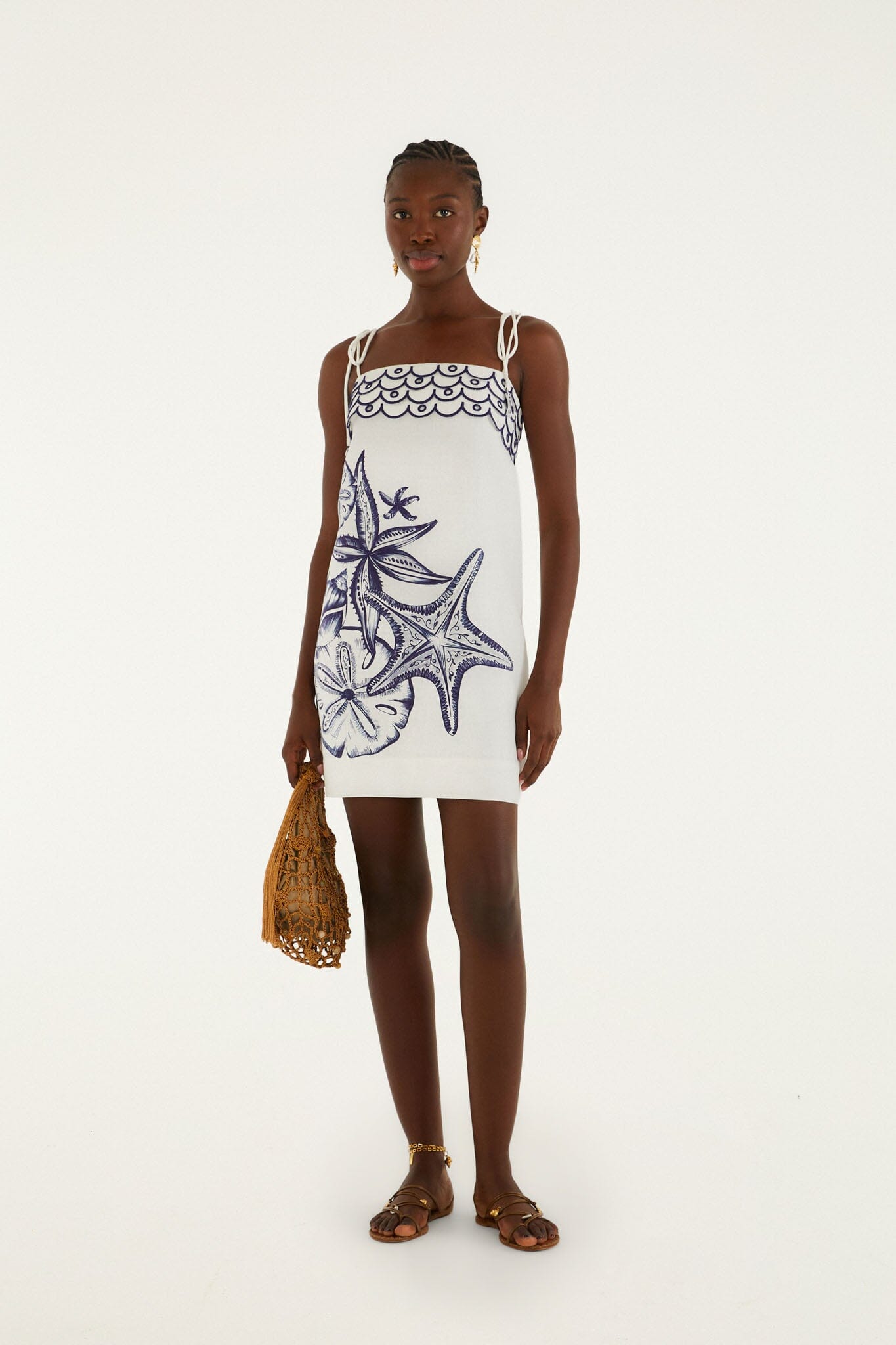 FARM RIO FARM RIO ACTIVE Off-White Coast Stars Mini Dress